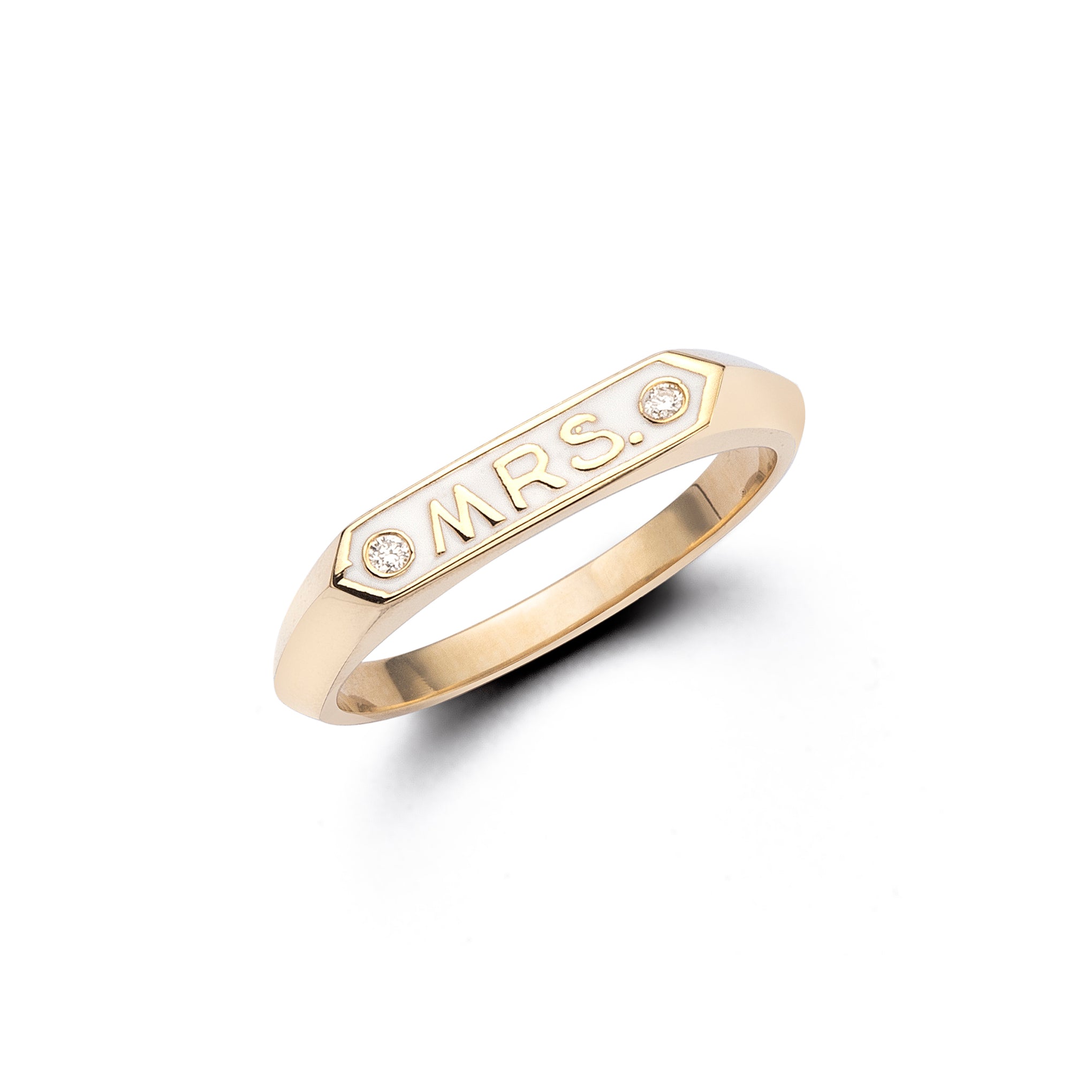 The Mrs. Signet Ring with Diamonds - Nora Kogan