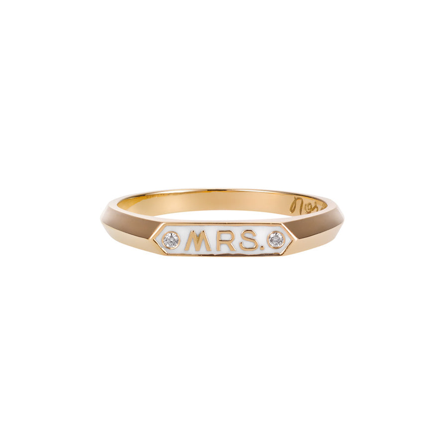 The Mrs. Signet Ring with Diamonds - Nora Kogan